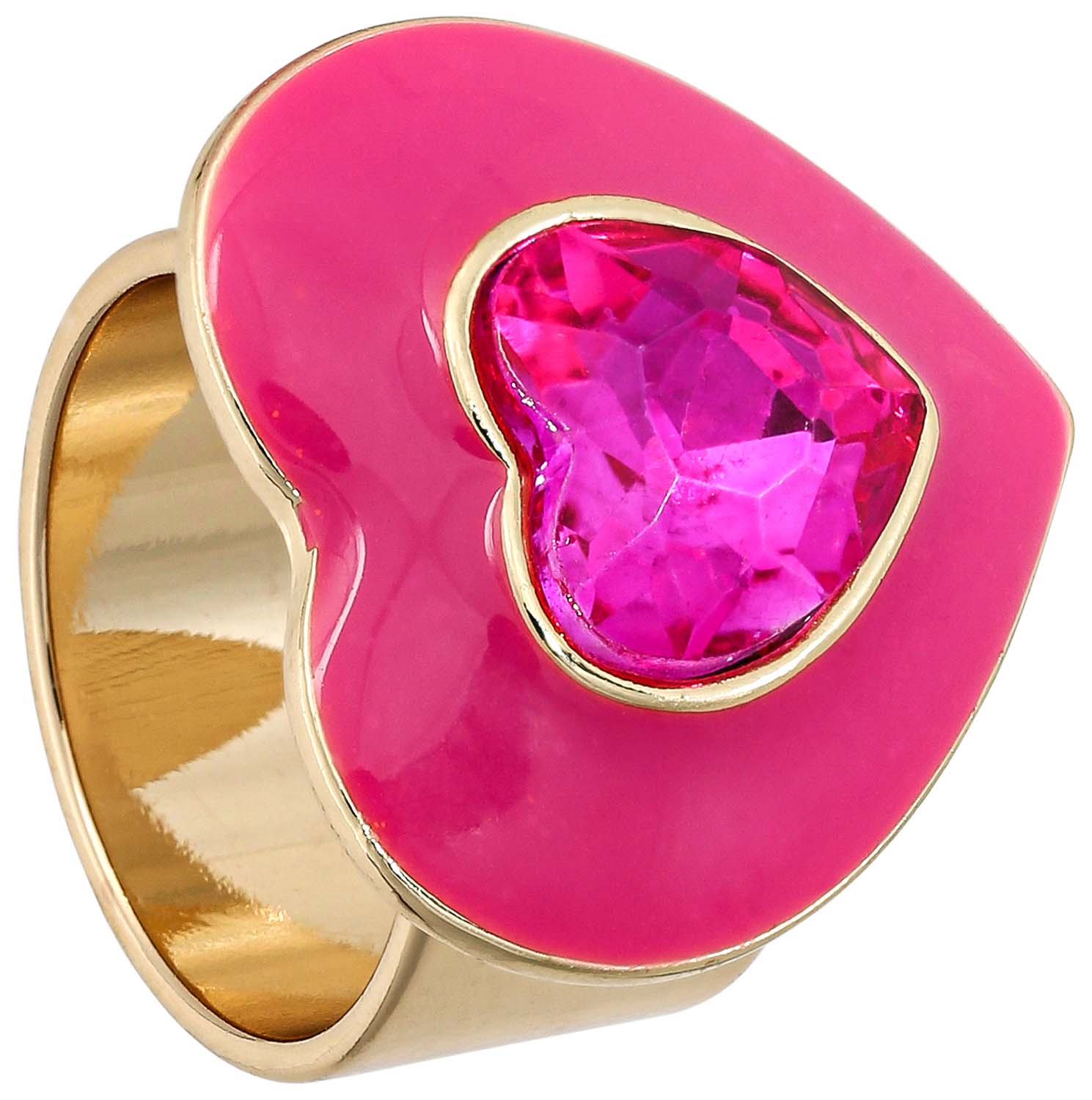 Ring - Fuchsia Heart - Ringgröße: 17 - online bei BIJOU BRIGITTE