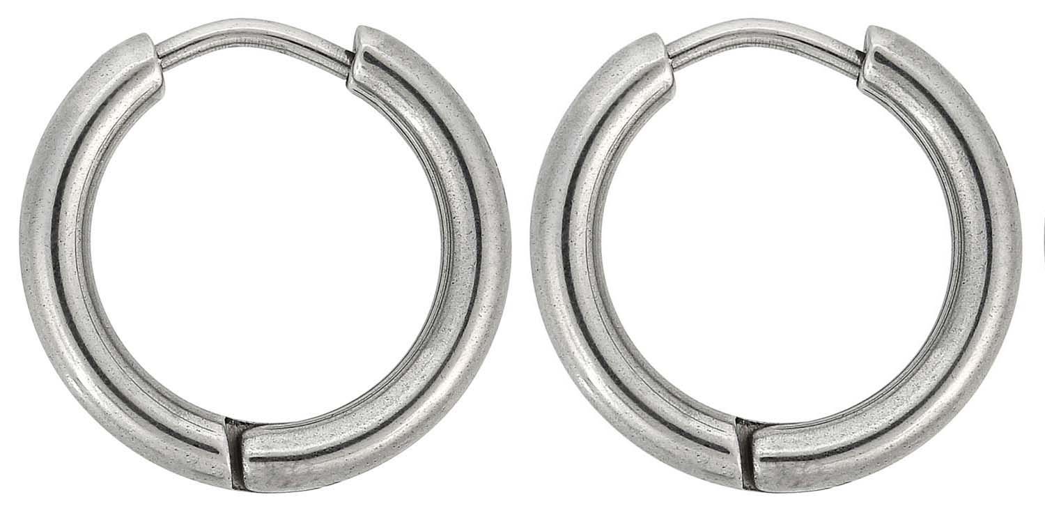 Créoles Homme - Round Stainless Steel - : - en ligne chez BIJOU BRIGITTE